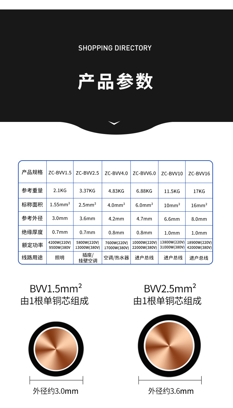 现货批发民兴电线bvv2.5平方工程布线国标足米纯铜芯阻燃家装电线-阿里巴巴