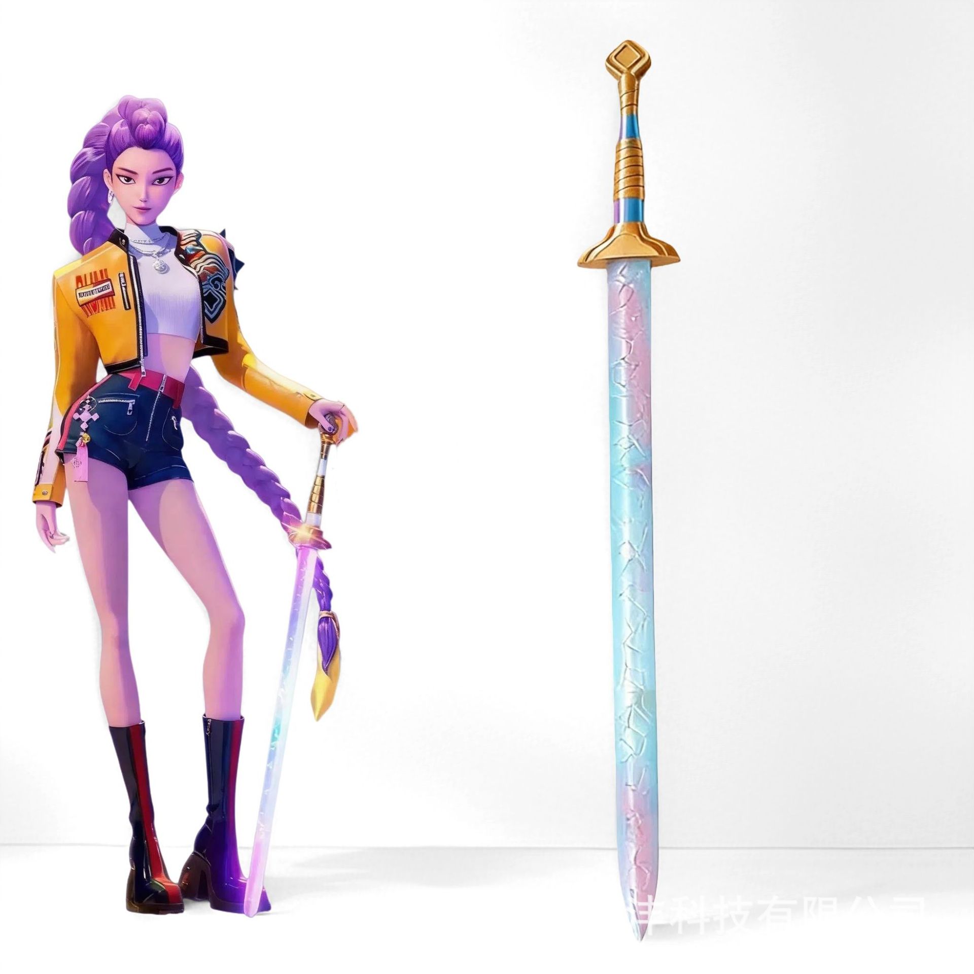 K-POP猎魔女团 鲁米rumi武器手持剑 cos同款道具 玩具 跨境-阿里巴巴
