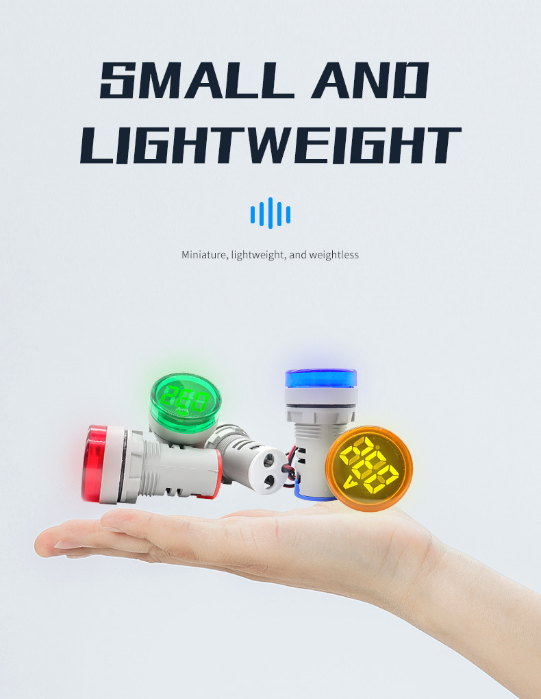泰业LED指示灯圆形电流表AD101-22AM数显交流指示灯大数码管0-100-阿里巴巴