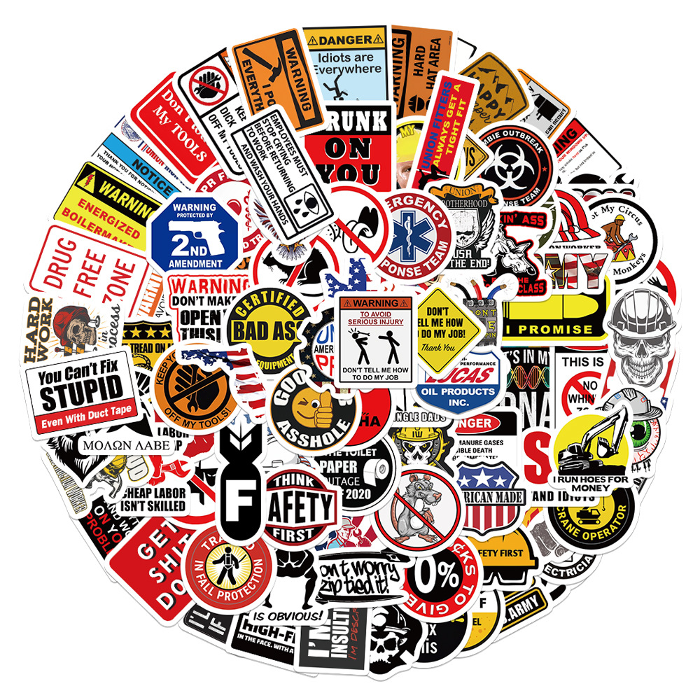 98张Funny Hard Hat sticker有趣的安全帽贴纸保温杯装饰防水贴画-阿里巴巴