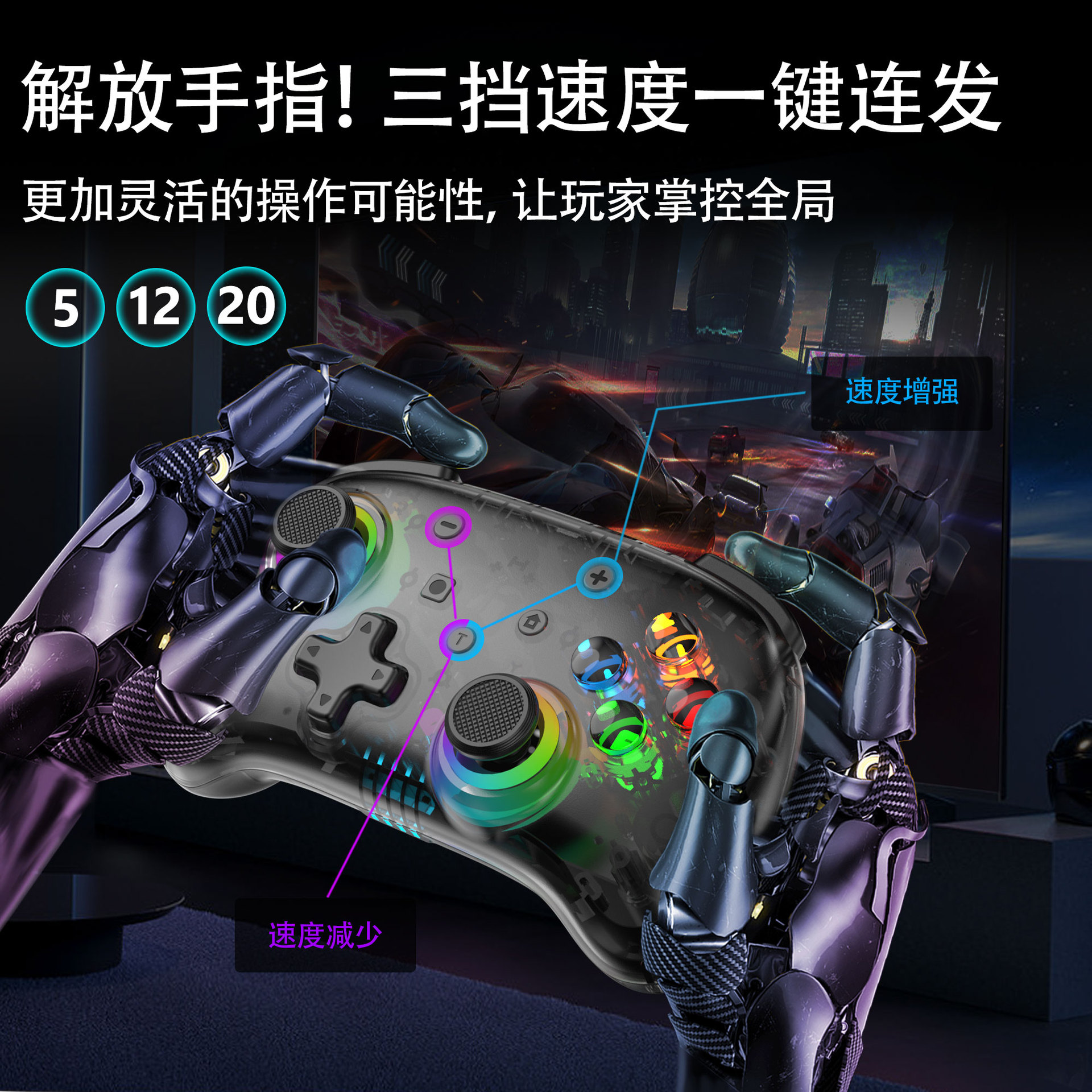 LinYuvo联游switchpro手柄金属摇杆按键switchOLED蓝牙连发功能-阿里巴巴