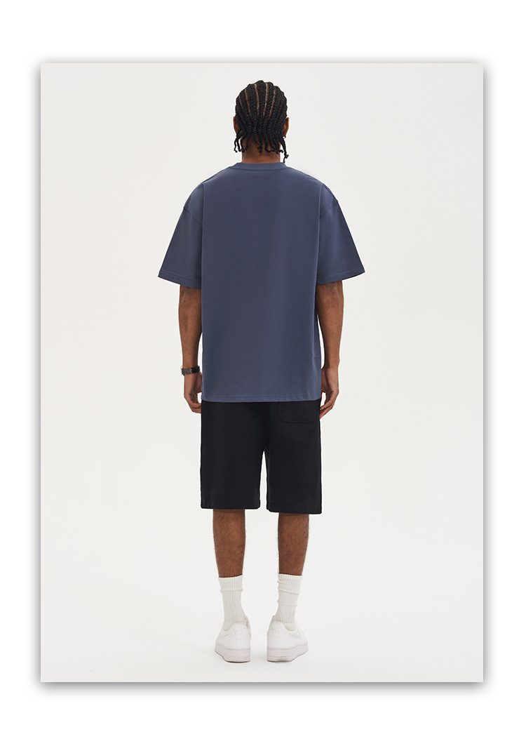 2023年夏季新款大地色280G宽松男装短袖欧美ins潮牌重磅纯棉T恤男-阿里巴巴