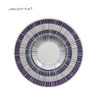 Jacotta欧美简约出口陶瓷餐具套装金边线条水果盘-阿里巴巴