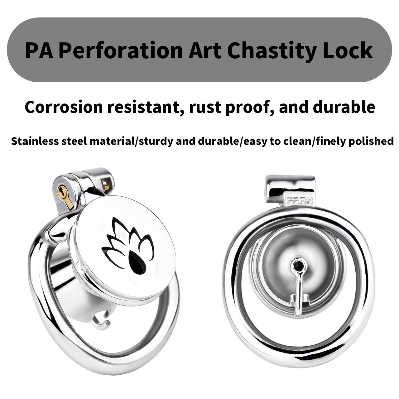 FRRK-3239 不锈钢金属穿刺PA锁CB平板大尿托负极简约贞操锁负数锁-阿里巴巴