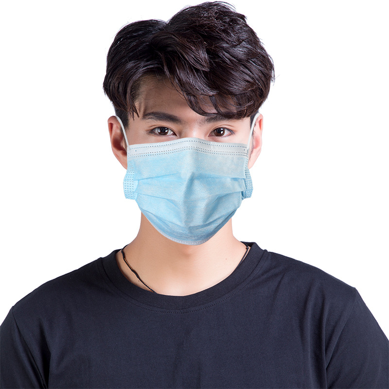 Medical disposable mask adult blue three-layer mask thickness 50 PCs ...