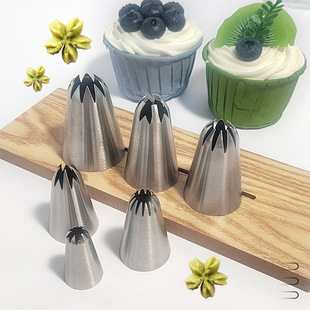 亚马逊跨境裱花嘴6件套 烘焙套装 烘焙专用 1F 1G 2C 2F 3F C10-阿里巴巴