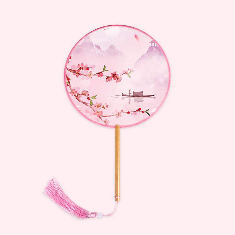Translucent antique hanfu costume fairy dress dance round fan woman ...