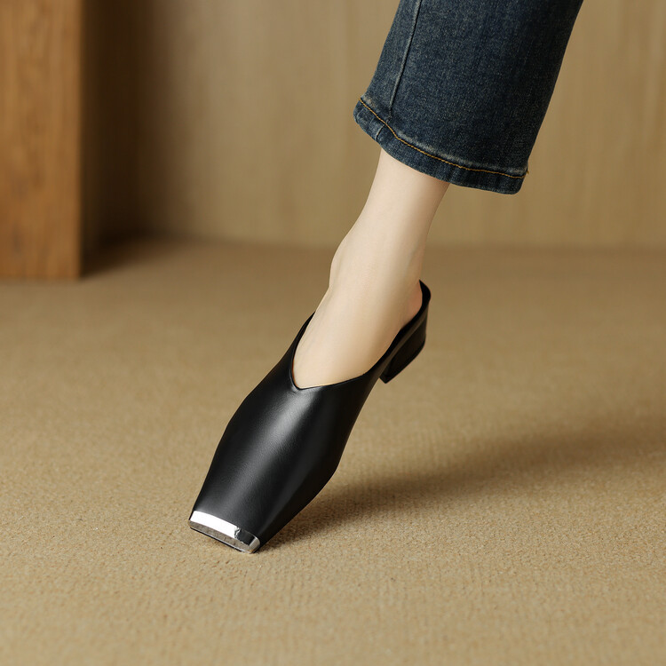 CHIKO Shay Square Toe Block Heels Clogs/Mules Shoes