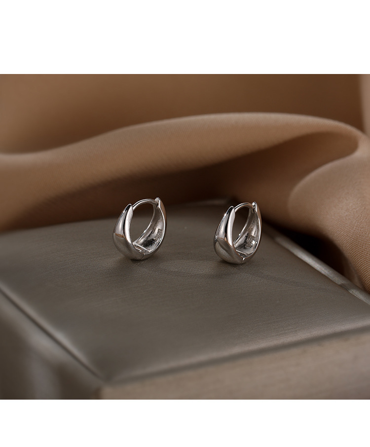 s925纯银水滴素圈耳环女ins冷淡风圆圈耳扣极简小众高级感耳骨圈-阿里巴巴