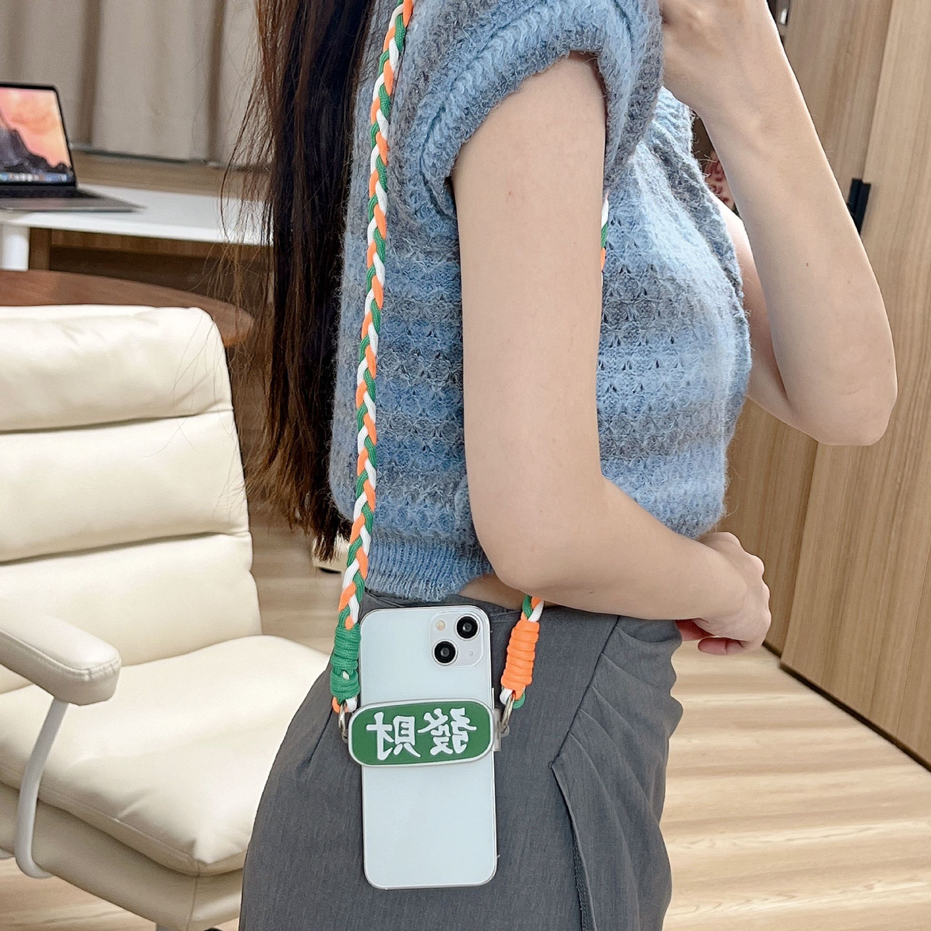 背夹挂绳斜挎挂手机背夹挂绳手机链手机挂绳背夹蝴蝶结亚 马逊-阿里巴巴