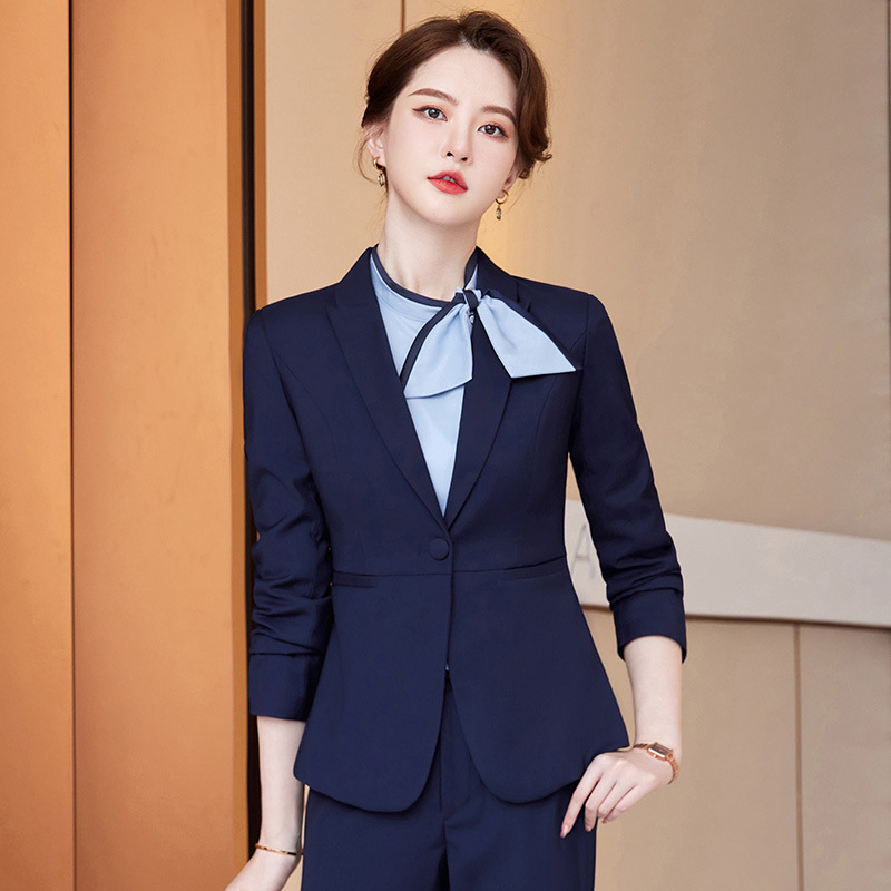 Professional Women's Long Sleeve Autumn Winter Black Suit OL Large Size Elegant Goddess Style ...