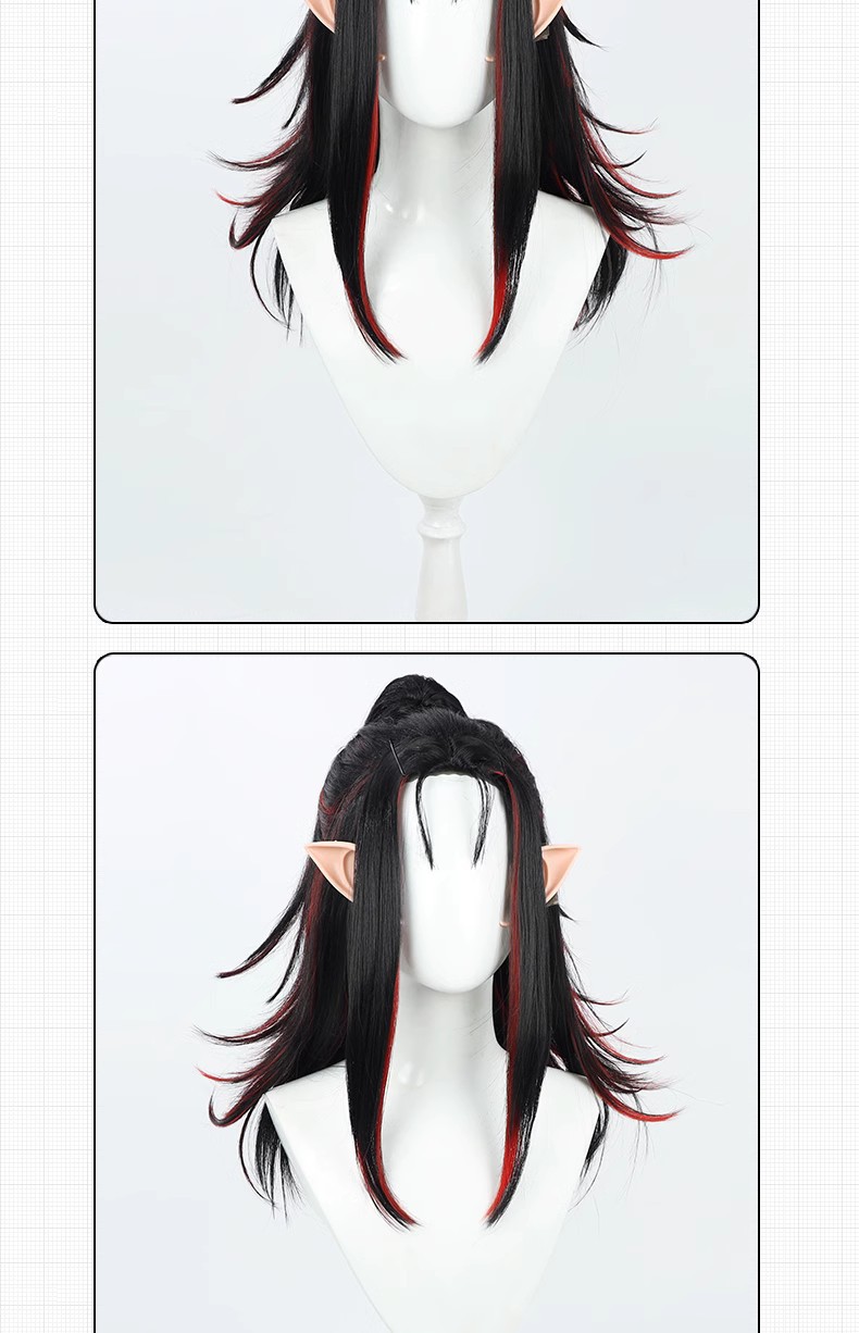 【自由人】彩虹社男团lxuiem新衣装Vox恶魔cos假发仿真头皮送耳朵-阿里巴巴