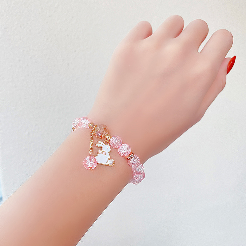Cartoon children bracelet female baby cute girls princess glass beads ...