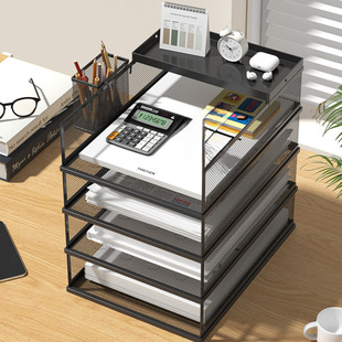 A3A4桌面文件架金属资料架文件框多层文件收纳架办公室文件夹收纳-阿里巴巴