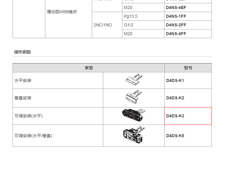 原装正品D4NS-4CF/D4DS-K3 安全门开关带钥匙-阿里巴巴