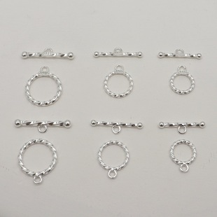 S925纯银麻绳OT扣 银饰配件材料制作手工DIY串珠编绳手链项链扣子-阿里巴巴