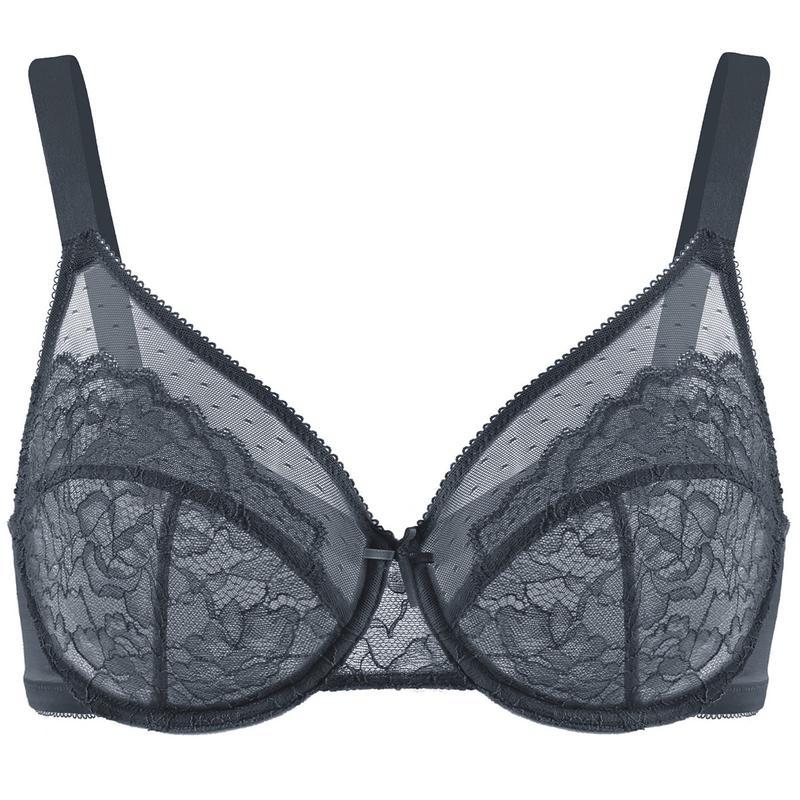 Plus Size Lace Underwire Bra Full Coverage Unlined Bra with-阿里巴巴