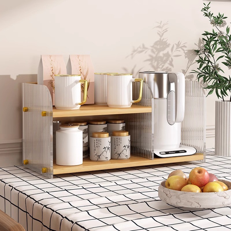 Desktop Storage Rack Acrylic Dining Table Multi-layer Storage Rack ...