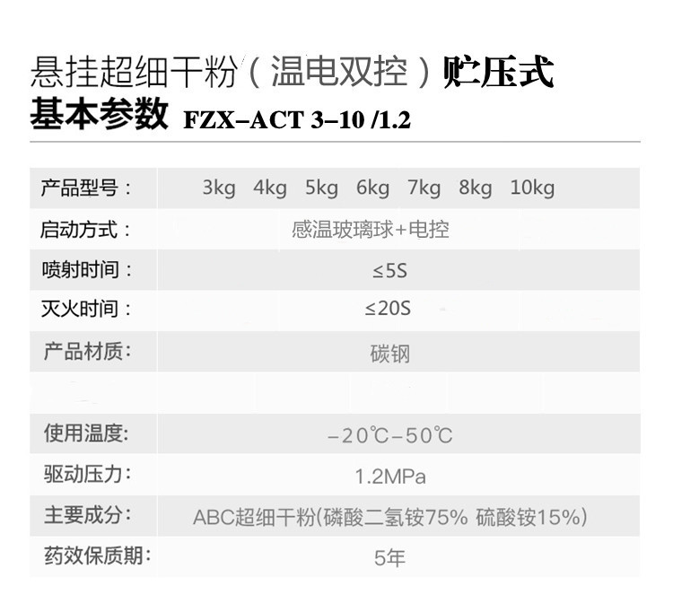 【方兆】10公斤悬挂式超细干粉灭火器 FZX-ACT10/1.2 温控加电控-阿里巴巴