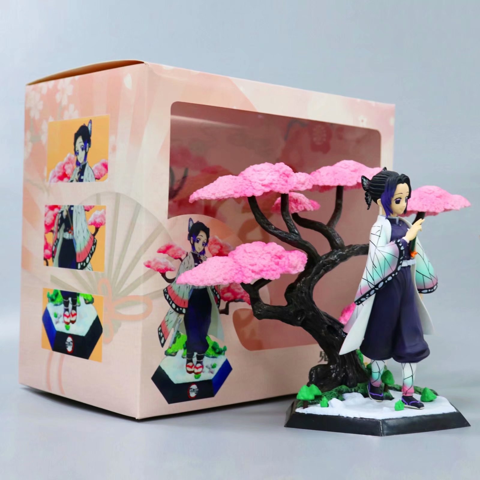 鬼灭 妳豆子 炭治郎 蝴蝶 我妻 樱花场景 动漫手办-阿里巴巴