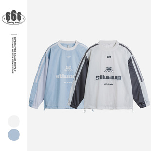 STIWAUP美式潮流插肩袖撞色休闲宽松打底衫夏季长袖T恤男上衣F535-阿里巴巴