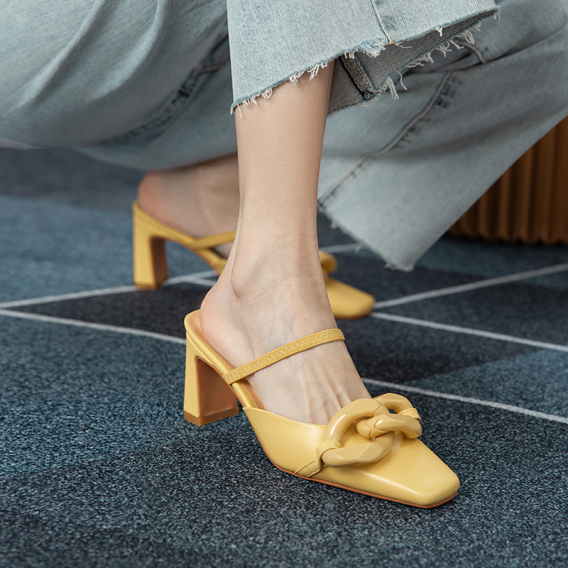 Chiko Gianna Square Toe Chunky Heels Clogs/Mules