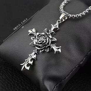 玫瑰十字架哥特风吊坠欧美风格潮人男女项链街头个性时尚厂家供应-阿里巴巴