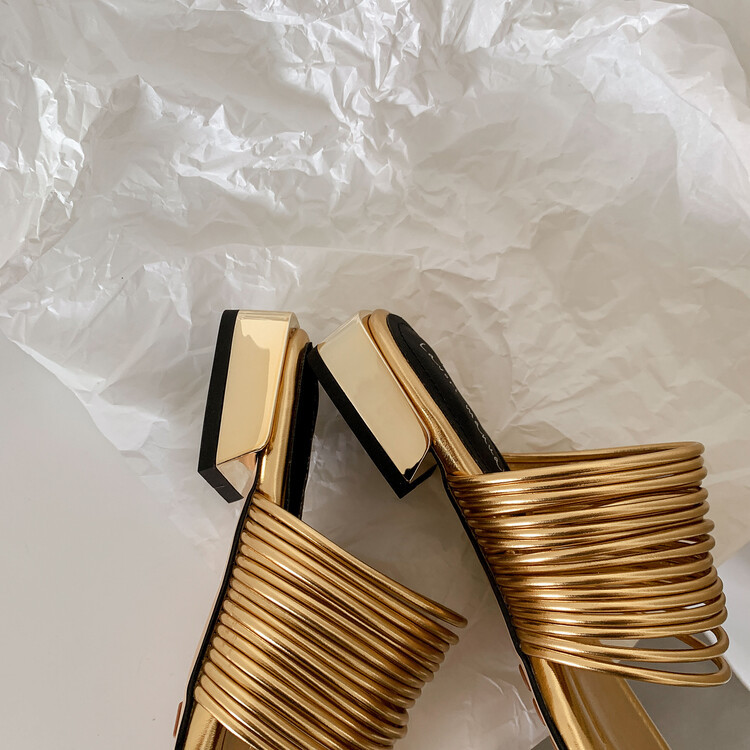 CHIKO Kaylea Open Toe Block Heels Slides Sandals