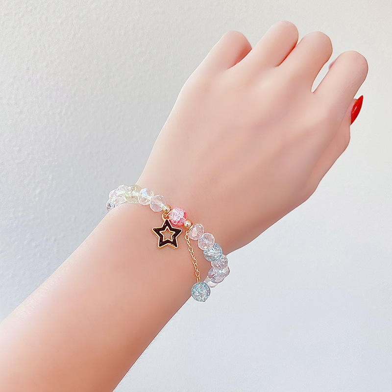 Cartoon children bracelet female baby cute girls princess glass beads ...