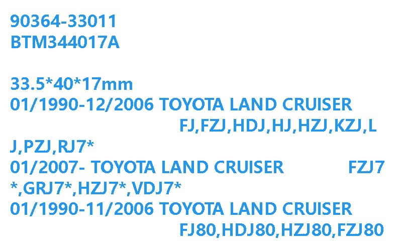 90364-33011 BTM344017A适用丰田 LAND CRUISER-阿里巴巴