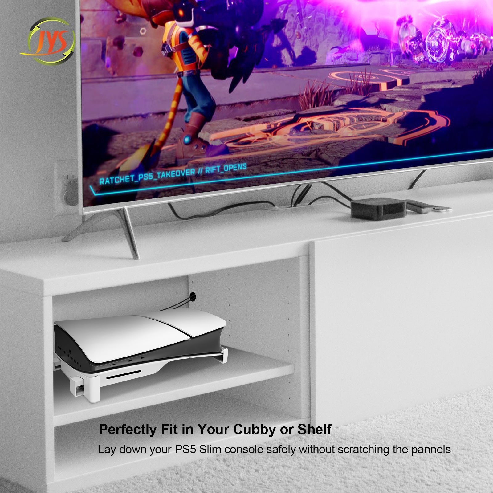 PS5Slim光驱版数码版主机横放收纳架PS5Slim游戏主机简易平放支架-阿里巴巴