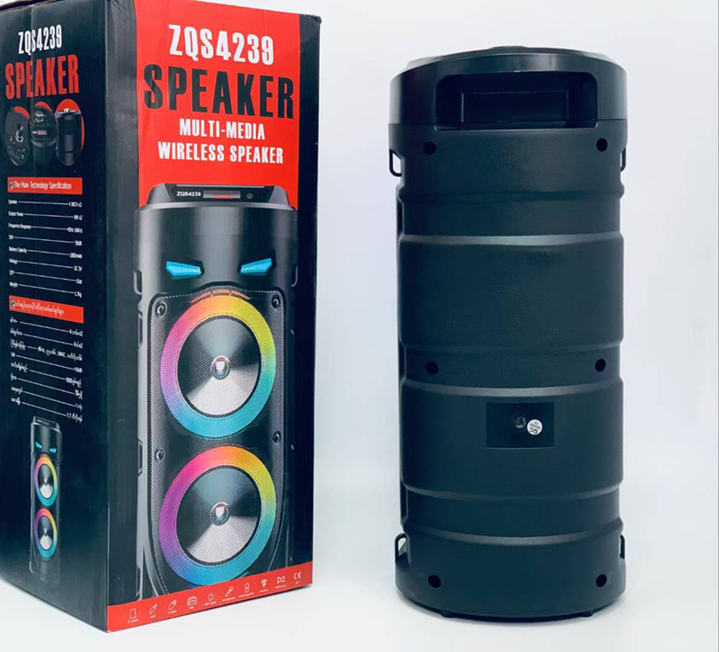 跨境ZQS4239双4寸多功能低音炮便携户外蓝牙音响移动广场K歌音箱-阿里巴巴