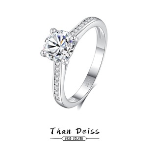 直播热销四爪显大款1.0ct莫桑钻戒指女S925纯银网红排钻饰品批发-阿里巴巴