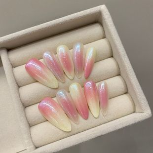 y033中椭圆【原创实拍】简约腮红甜美纯欲爆闪辣妹手工穿戴甲-阿里巴巴