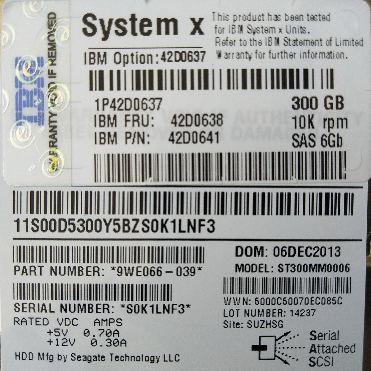 IBM 42D0638 ST300MM0006 10K 300G X3650 M3 M4 2.5寸 SAS硬盘-阿里巴巴