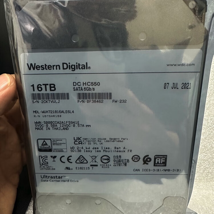 16T 硬盘 16TB HC550 氦气盘 WUH721816ALE6L4 DC HC550企业-阿里巴巴