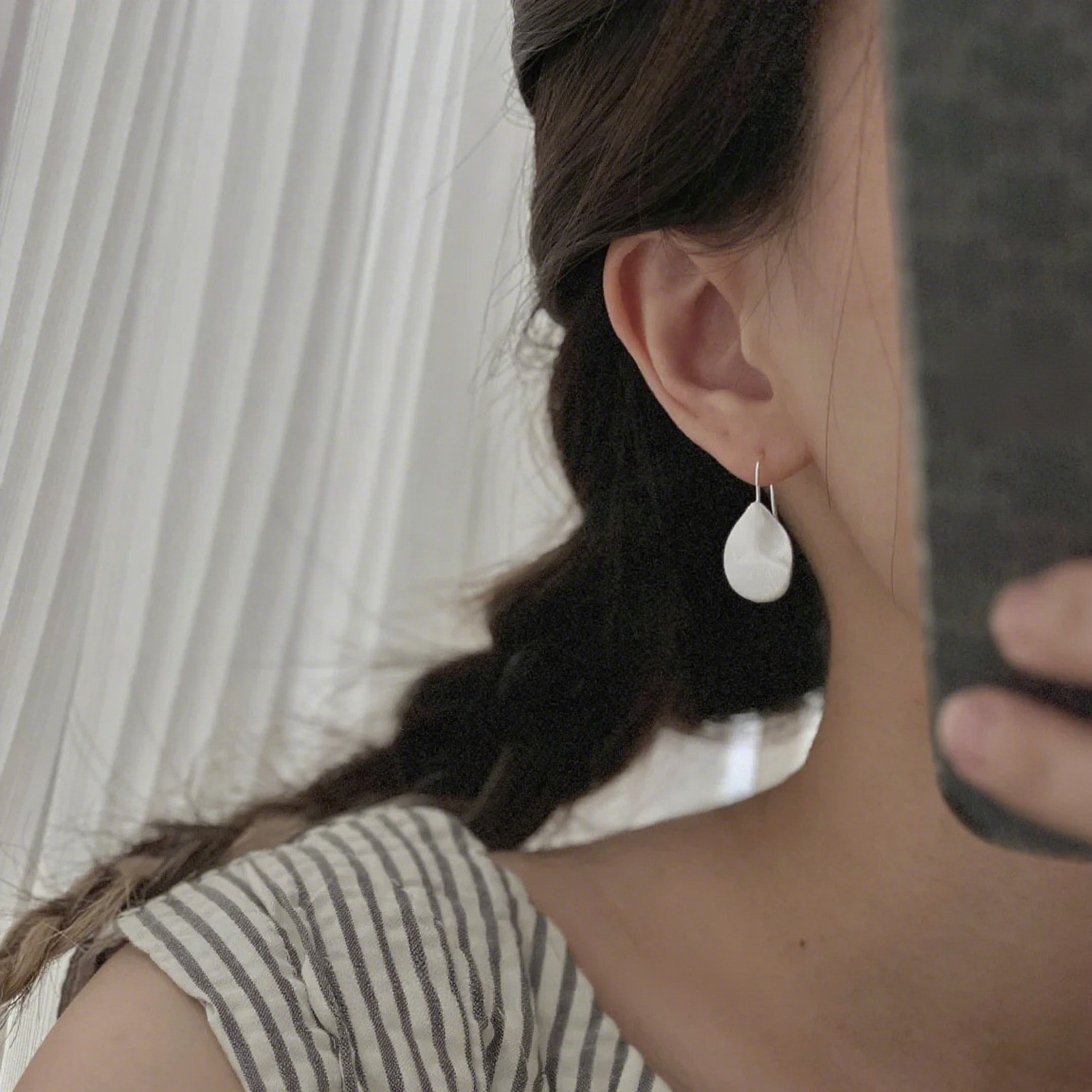 韩版磨砂水滴耳环小众气质ins风耳坠简约个性百搭高级感耳饰-阿里巴巴
