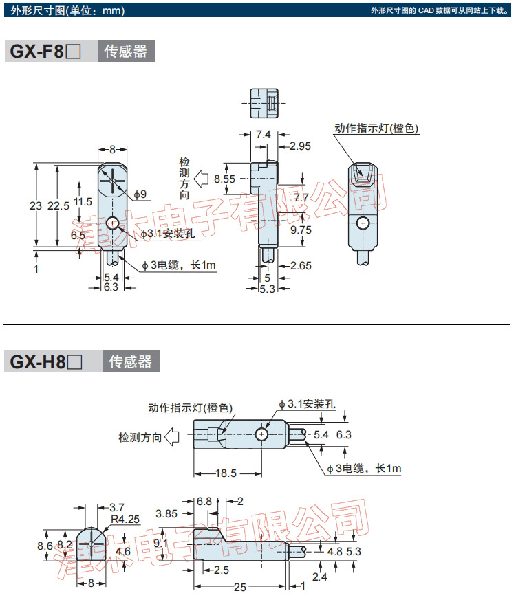 原装正品松下接近开关GX-F8A/H8A/H8B/F12A/F15A/FL15A方形传感器-阿里巴巴