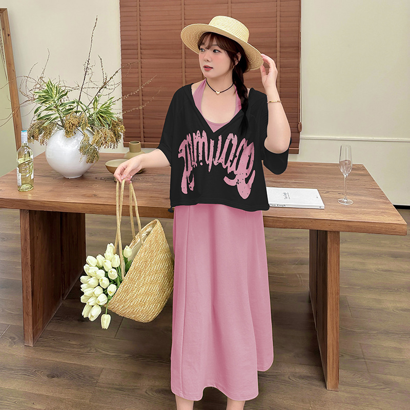 Two-day 2024 summer new plus size women's 200kg hooded blouse hanging ...