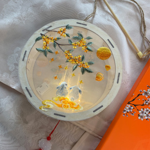 兔子灯笼中秋节灯笼苏州刺绣花灯创意儿童diy手工材料包发光手提-阿里巴巴