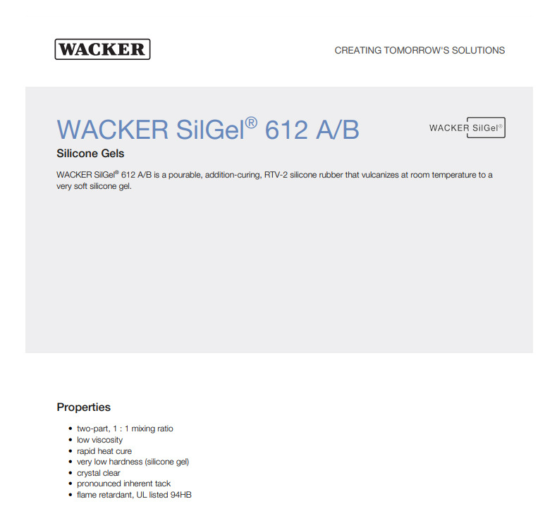 Wacker瓦克SILGEL 612 双组份室温固化硅胶电源电子元器罐封凝胶-阿里巴巴