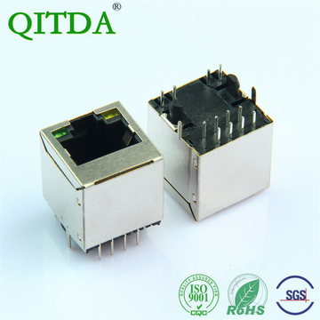 rj45百兆网口立式180度带变压器滤波器10P8C连接器网线接口母座子-阿里巴巴