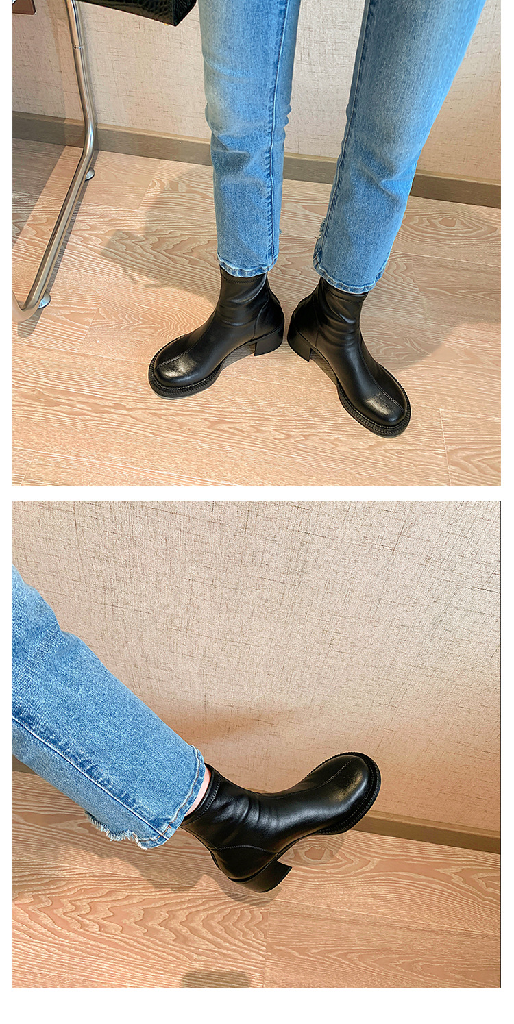 Chiko Fabricia Round Toe Block Heels Boots