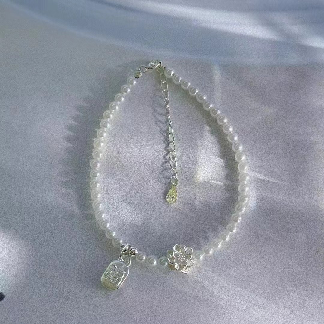 Silver Silver Lotus Bracelet Fashion All-match Light Luxury Style ...
