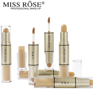 MISS ROSE跨境遮瑕膏遮瑕液2合1 持久保湿 提亮肤色粉底霜粉底液-阿里巴巴