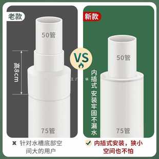 pvc75内插变50/46排水管配件直接补心转接头下水管件内外大小头-阿里巴巴
