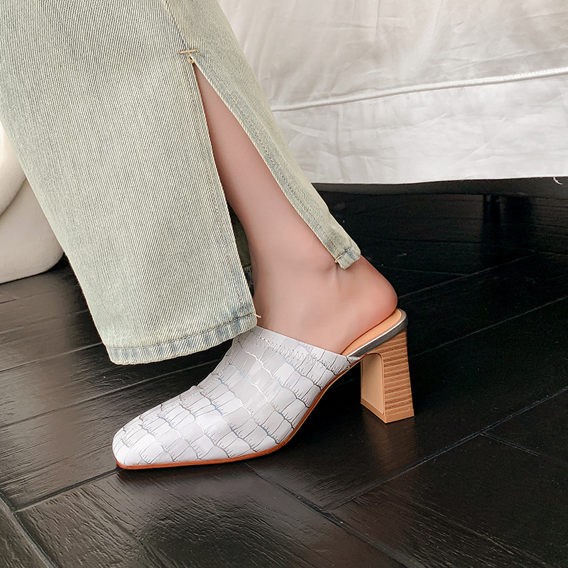 CHIKO Xaviera Square Toe Chunky Heels Clogs/Mules Shoes