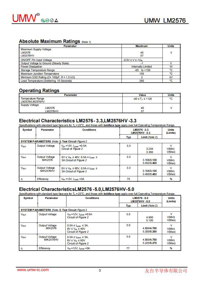 UMW友台 LM2576S-5.0 TO263-5 DC-DC芯片 UMW友台半导体-阿里巴巴