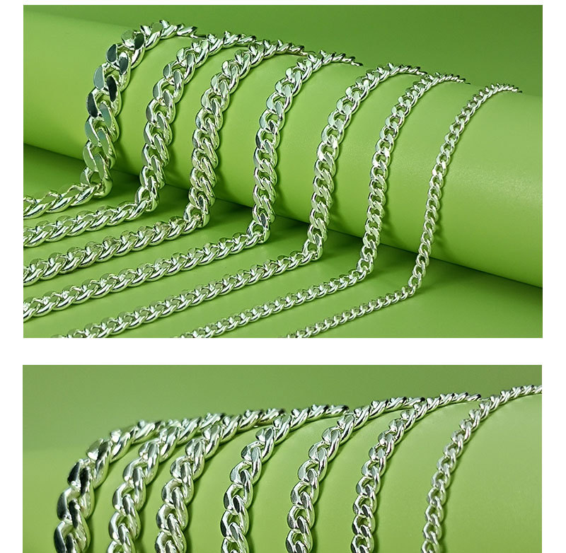 S925纯银半成品机织链条按克批发古巴链马鞭链简约风手链项链批发-阿里巴巴
