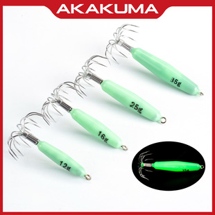 12g-35g夜光鱿鱼钩伞钩无倒刺钓鱼钩鱿鱼章鱼钩子海钓发光鱼钩-阿里巴巴